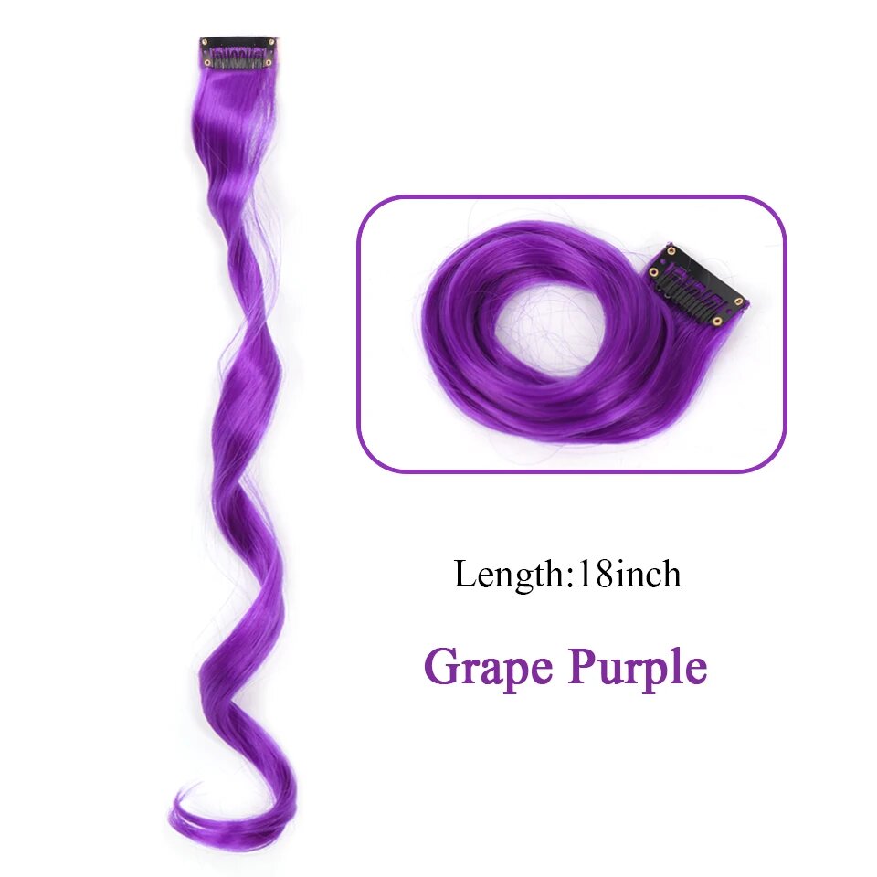 Длинные вьющиеся волосы Grape Purple, 18 дюймов