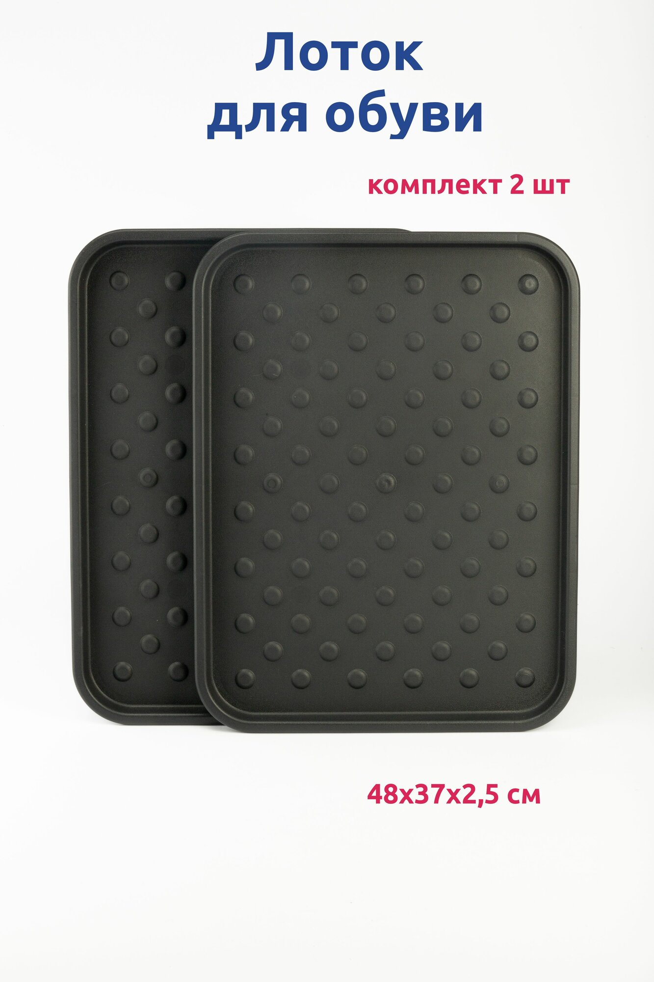Коврик-лоток для обуви 48х37х2,5 см - 2 шт