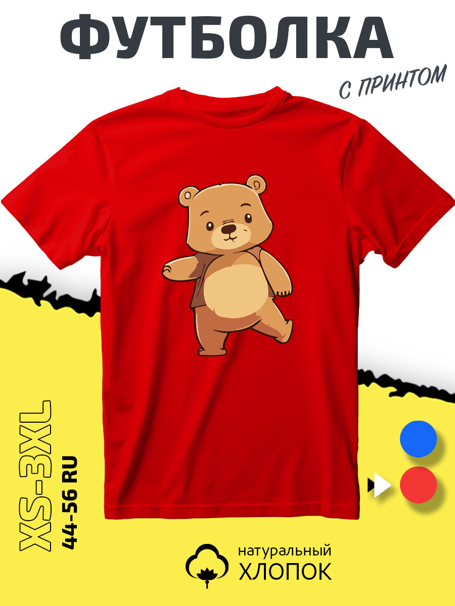 Футболка с принтом медведем