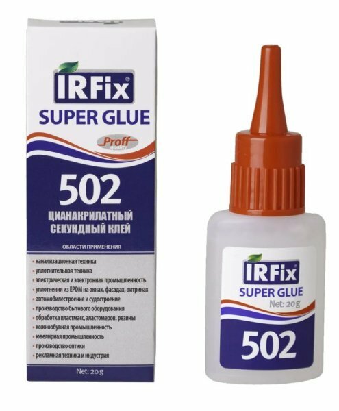 IRFIX Клей секундный цианакрилатный Super Glue 502 бесцветный (20гр) /50шт/