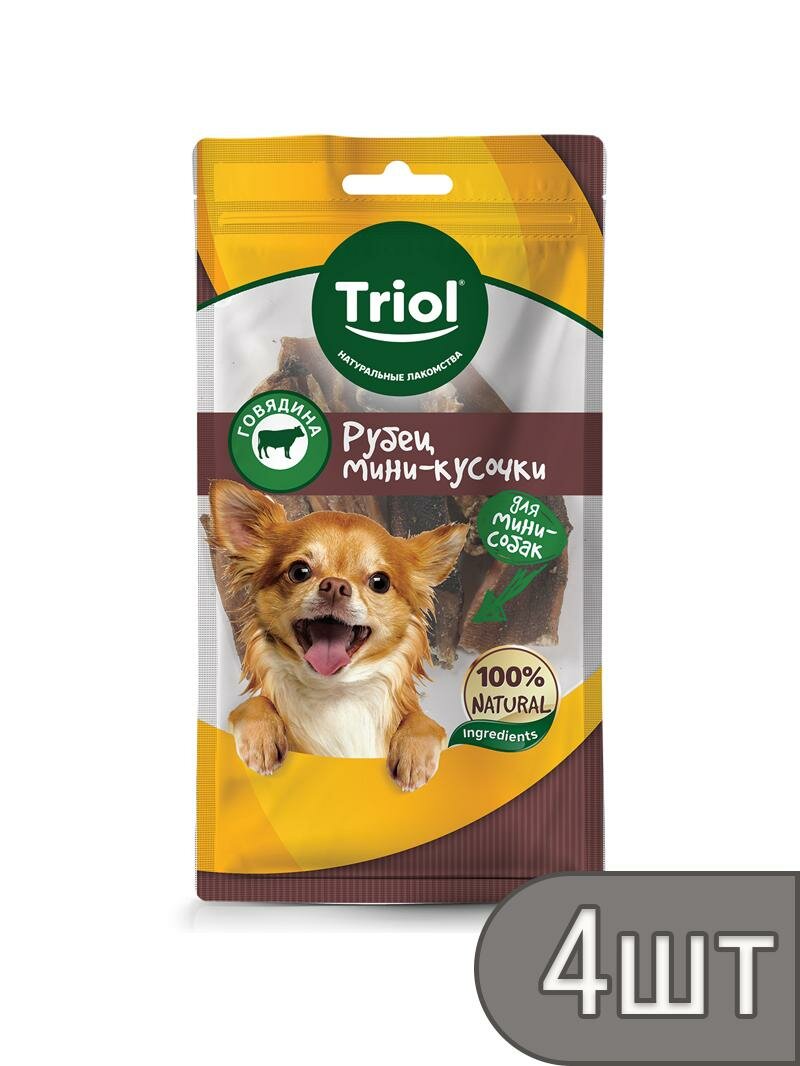 Triol Набор 4 шт Рубец говяжий "Мини-кусочки" для мини-собак 25г 0.1 кг