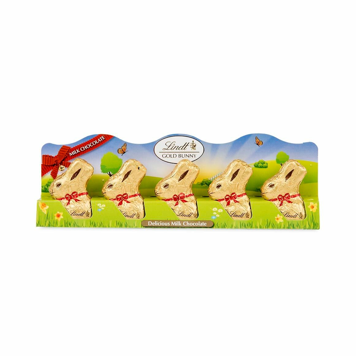 Шоколадные пасхальные кролики Lindt Gold Bunny мини фигурки (Пасха) 50гр. , 5 шт. (Финляндия)