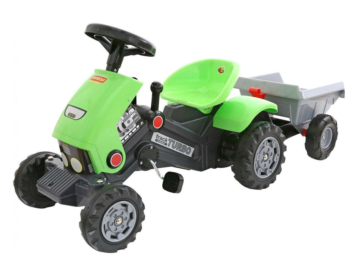 Каталка-трактор Полесье с педалями "Turbo-2" с полуприцепом (52742)