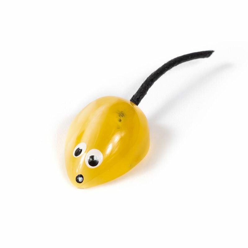 Кошельковая мышка-талисман из натурального светлого янтаря