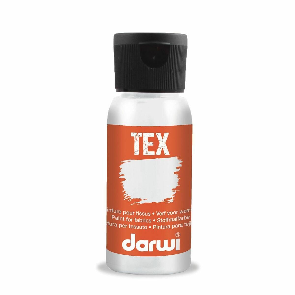 Акриловая краска Darwi "Tex", для ткани, цвет 085, белая перламутровая, 50 мл, DA0100050 Tex