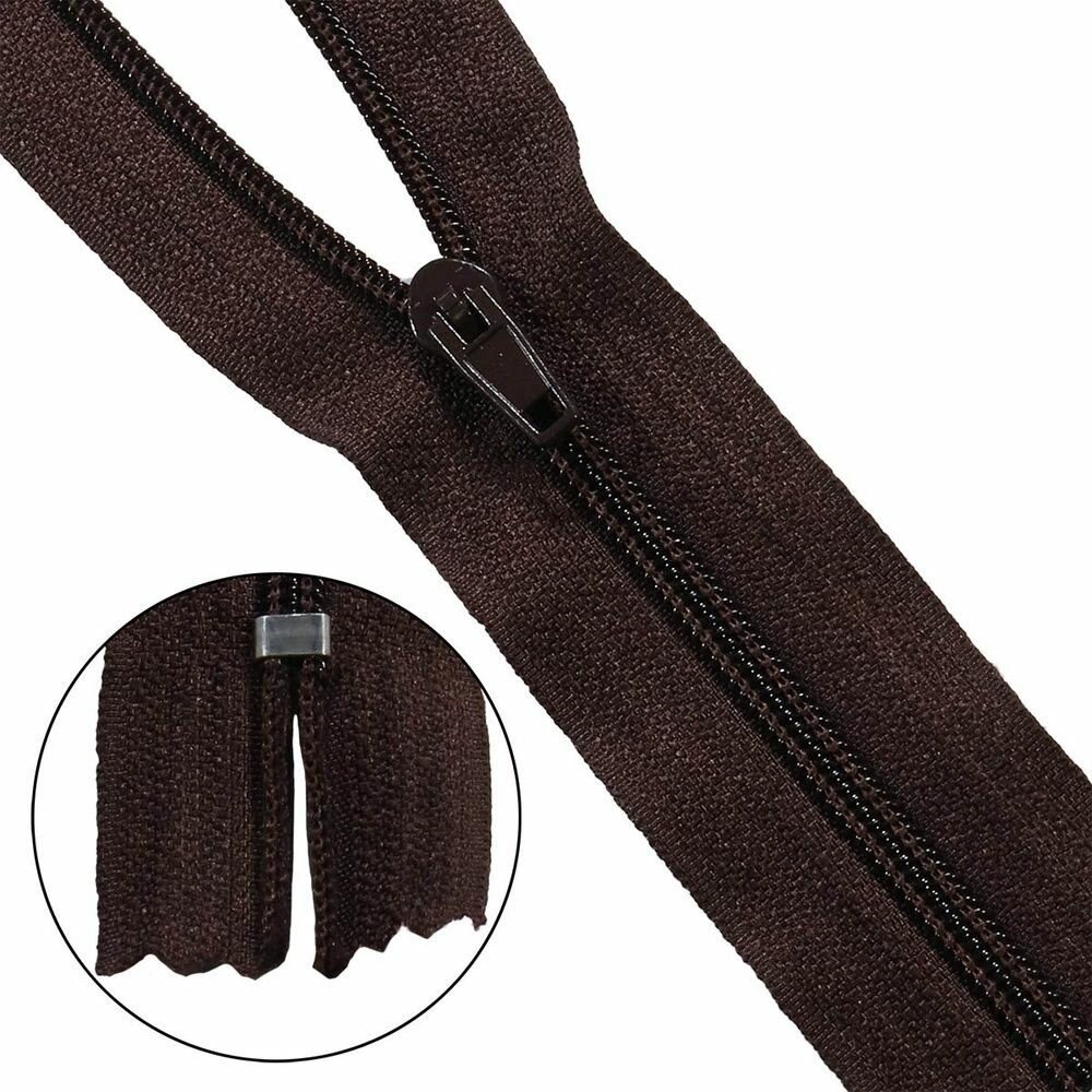 Молния айрис брючная 20 см 917 темно-коричневый, 10 шт