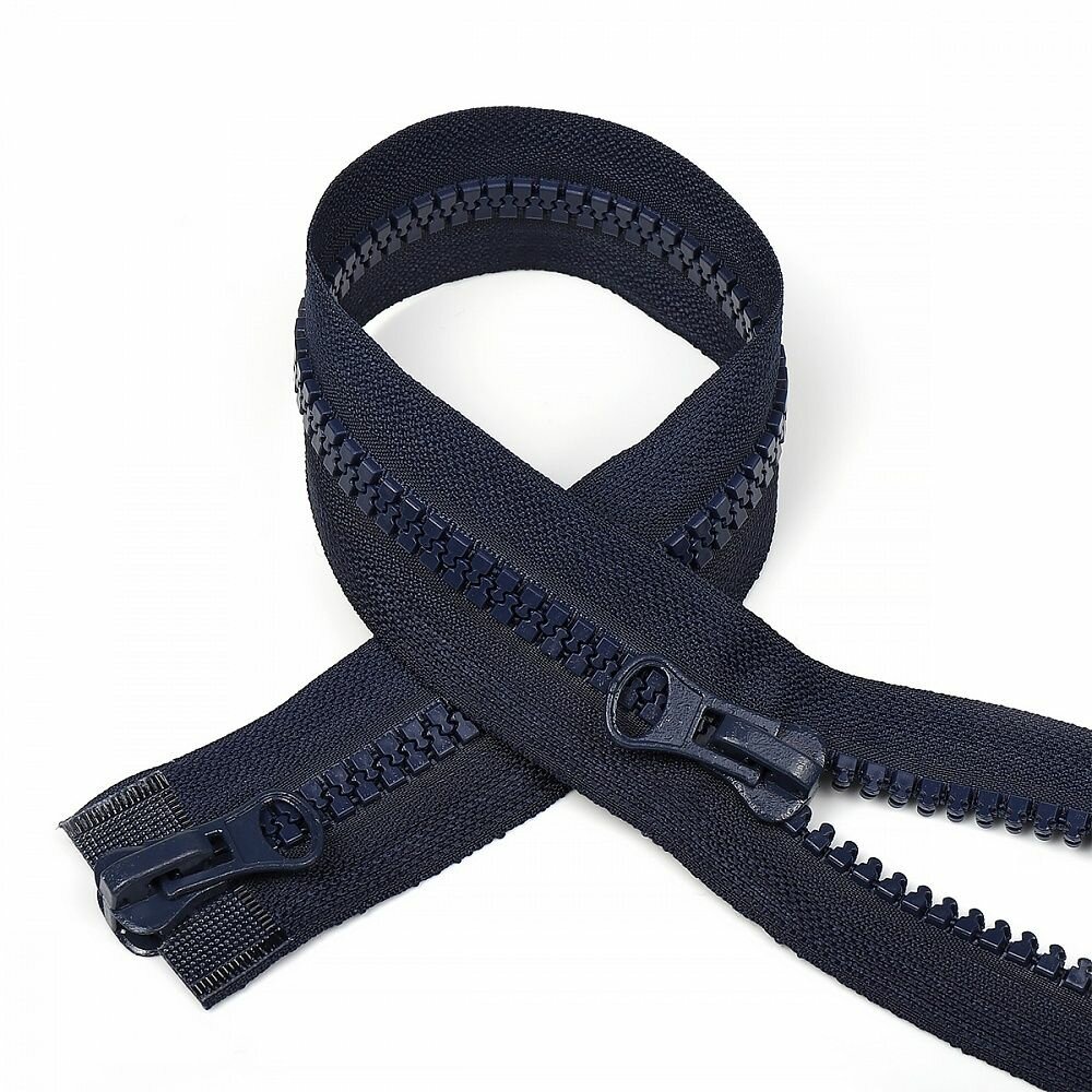 Молния MaxZipper тракторная, 2 замка, усиленные звенья, 85 см, цвет F330, синий, упаковка 50 штук