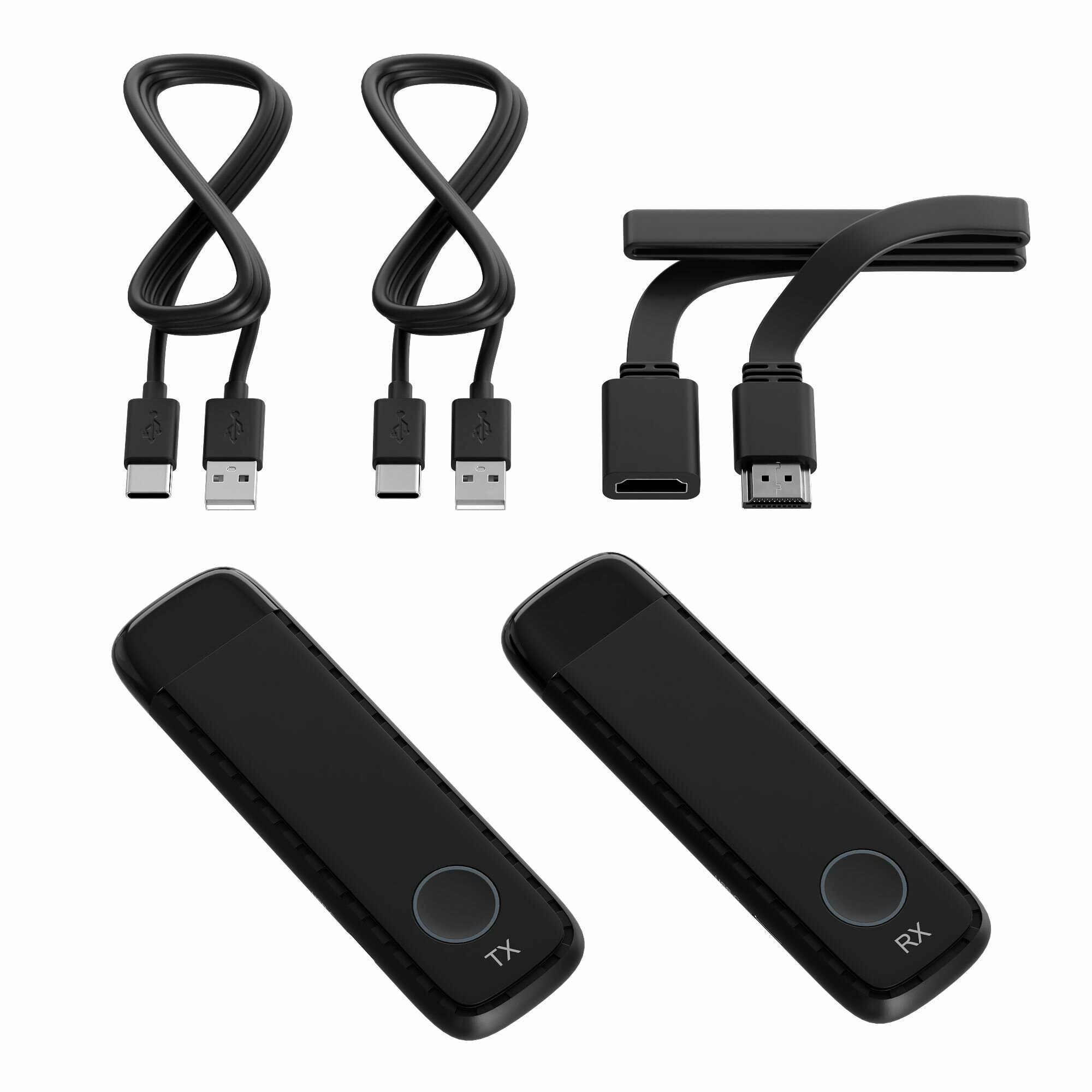 Беспроводной HDMI удлинитель сигнала до 50 м GSMIN CV-05 видеопередатчик Extender 1080P, комплект передатчика и приемника (Черный)