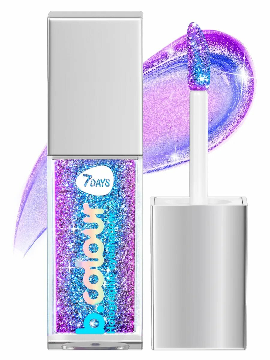 7DAYS Тени для век жидкие блестящие мерцающие B.COLOUR 02 Storm