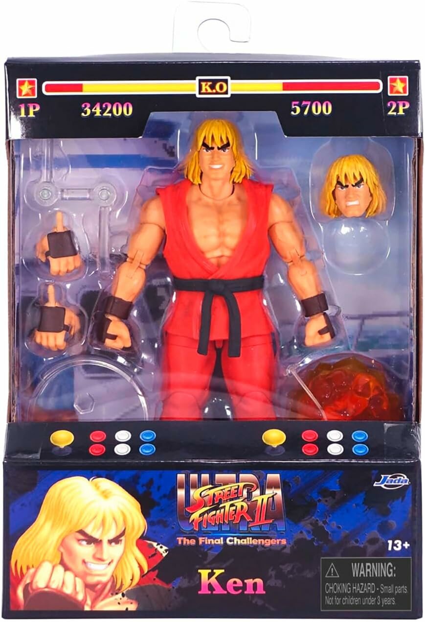 Фигурки JADA Street Fighter II - Коллекционная фигурка Кена Мастерса - 253252029