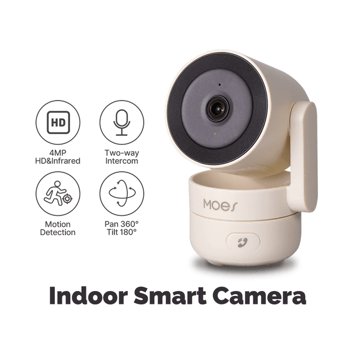 Камера видеонаблюдения MOES Tuya Wi-Fi 4MP Indoor Security Camera, ночное видение и датчик движения, без карты памяти