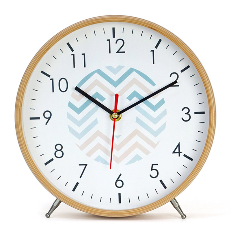 Настенные часы из цельного дерева в китайском стиле для гостиной, креативные немые часы, часы с деревянным сиденьем, современные простые мультяшные настольные часы, европейские гофрированные часы диаметром 8 дюймов (22 см)