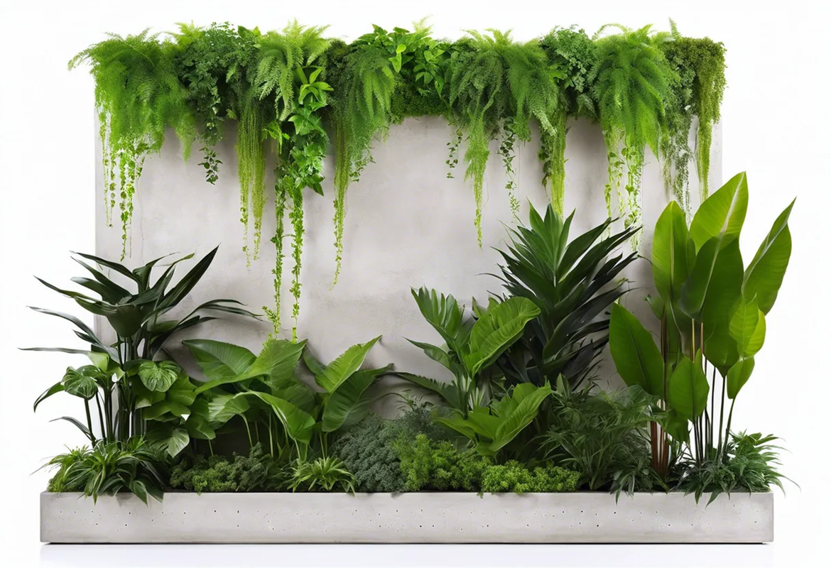 Композиция из искусственных растений в кашпо и на потолок №271, Д250, В2150 см