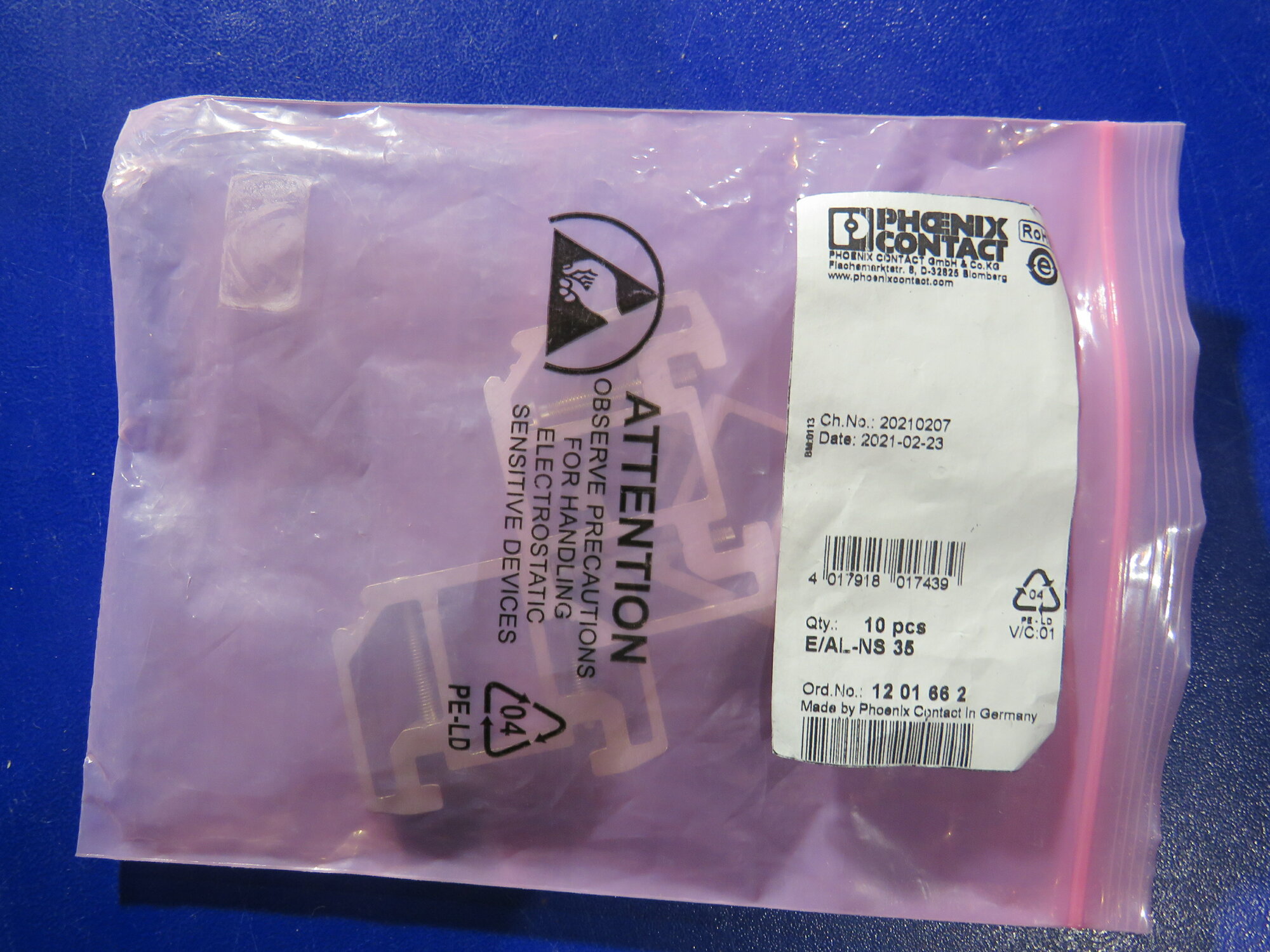 Концевой стопор E/AL-NS 35, арт. 1201662 Phoenix Contact, винтовой, 1 шт.