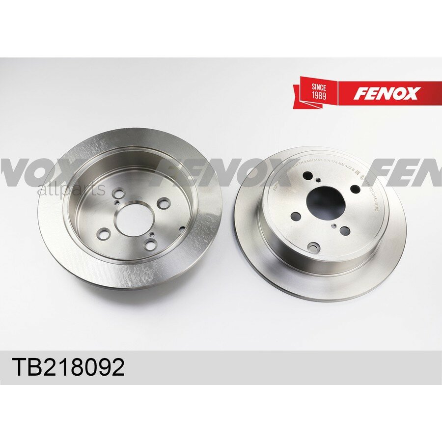 FENOX TB218092 Диск торм. Toyota Corolla Verso 01/02-05/04