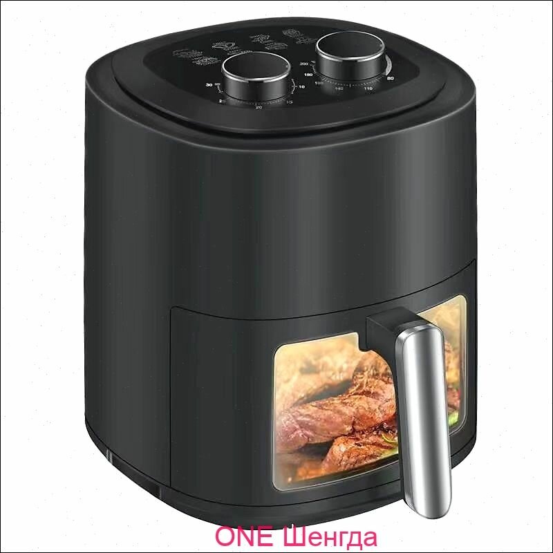 Воздушная фритюрница для дома черная, без масла для здорового питания, цифровой таймер