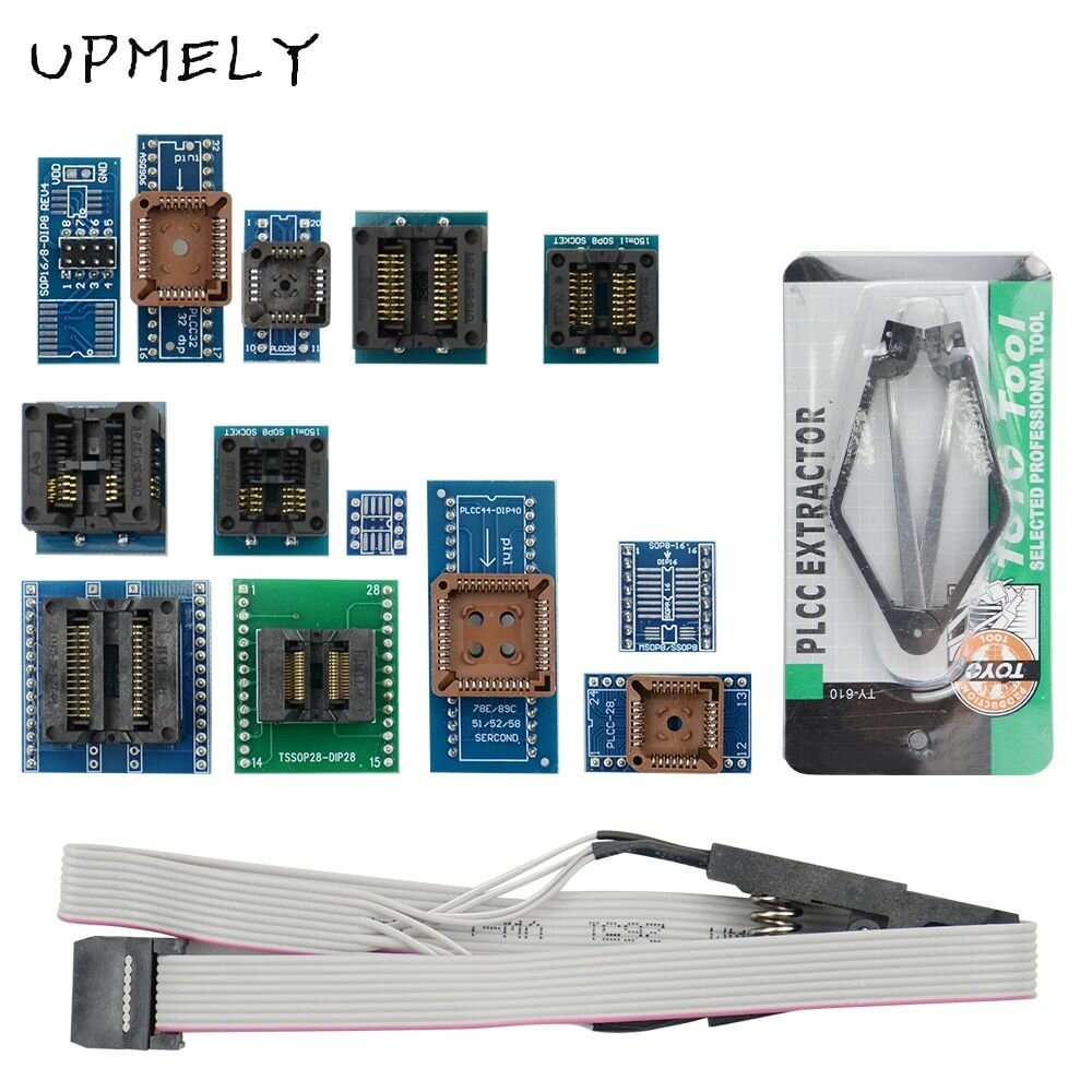 100% оригинальный XGECU 8/13 PCS Socke для TL866II Plus T48 Программатор Minipro NAND Flash AVR PIC Bios USB универсальный