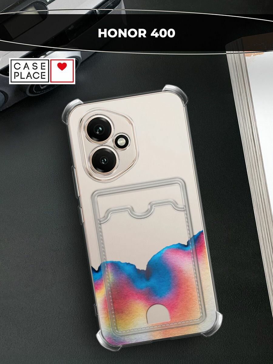 Чехол на Honor 400 (Хонор 400) с картой и принтом Акварельное сочетание