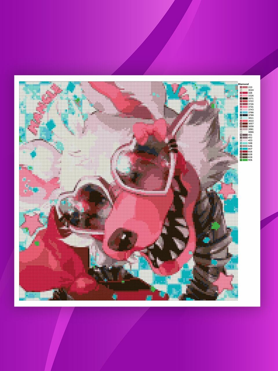 Алмазная мозаика без подрамника - вышивка - FNAF Mangle 40 х 40 см