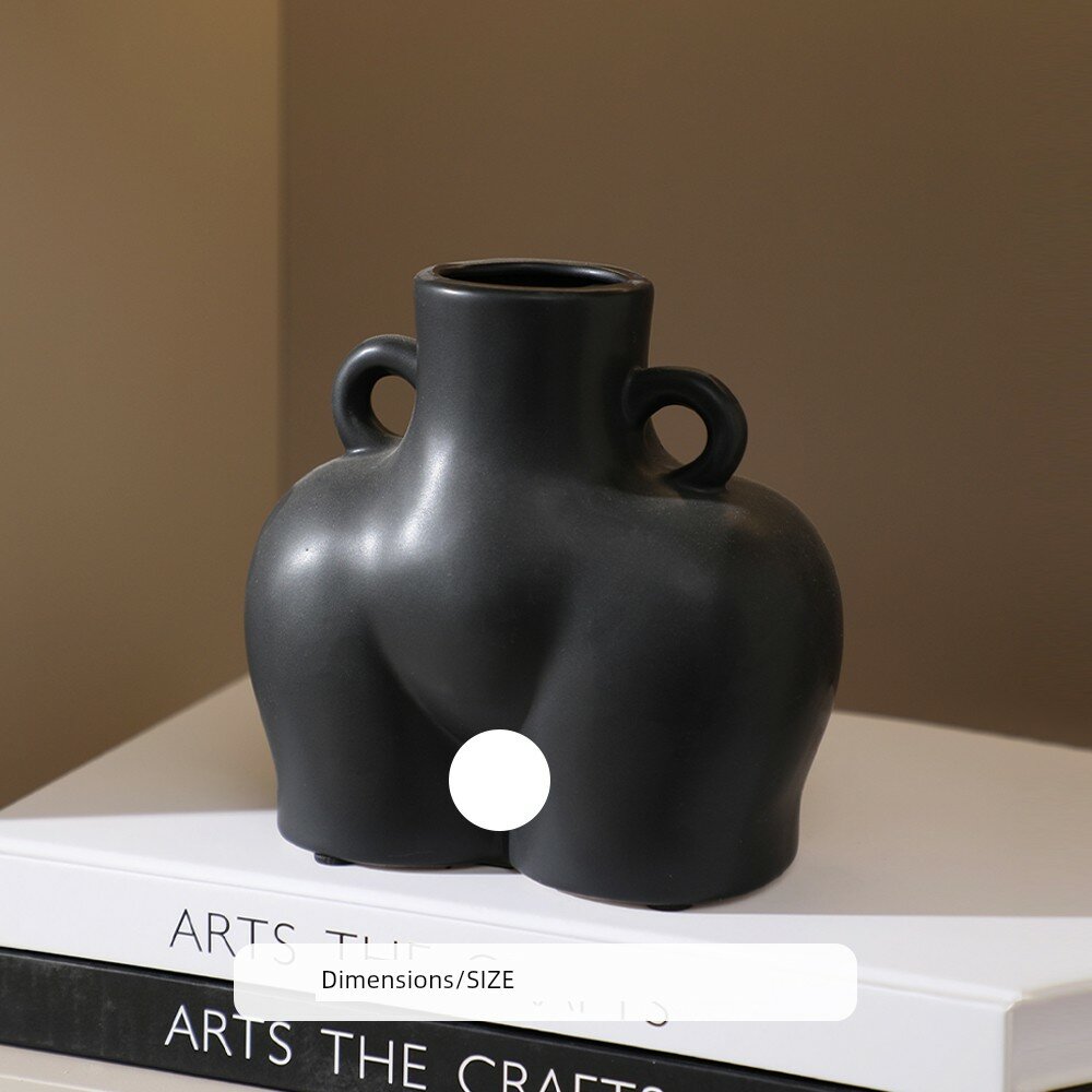 Темно-серый керамический вазон с узким профилем, малый размер, компактный столовый декор для дома, элегантный вазон