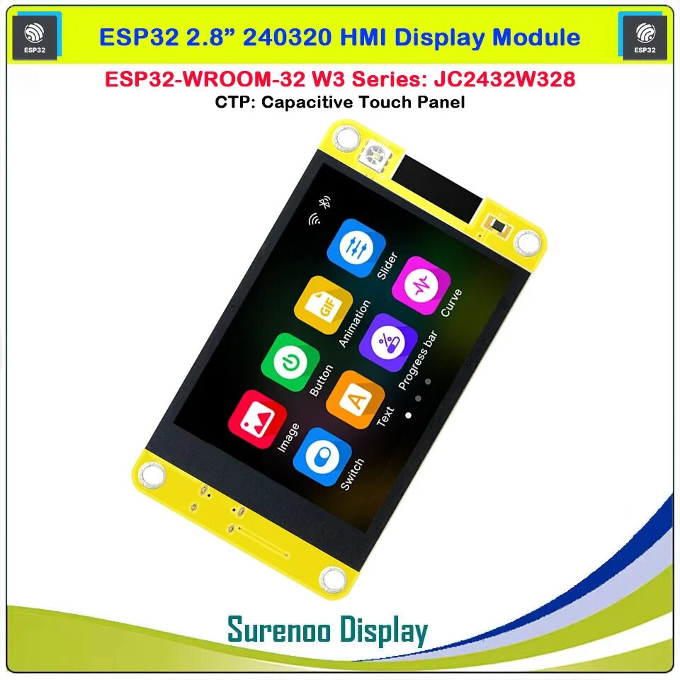 SURENOO ESP32 2.8" 240x320 HMI дисплей с емкостной сенсорной панелью