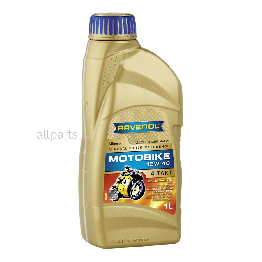 RAVENOL 4014835731318 Масло моторное Motobike 4-T 15W-40 1л (минеральное)
