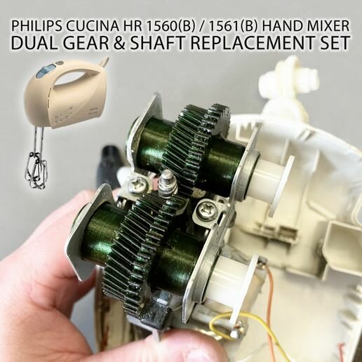 Philips Cucina HR 1560(B) / 1561(B) Набор шестерни и вала для ручного миксера