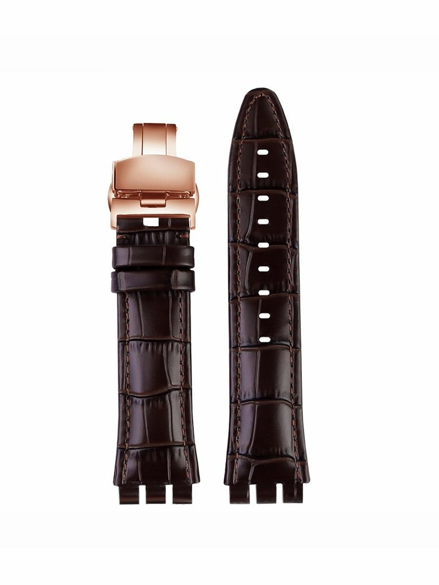 Подходит для кожаных часов Swatch с YVS423 420 мужским браслетом Swatch 21mm