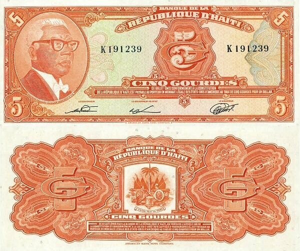 Гаити 5 гурд 1979 Президент д-р Франсуа Дювалье UNC