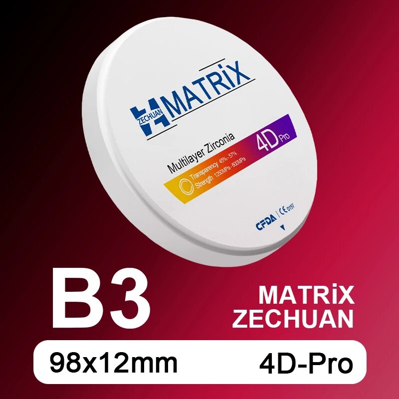 4D Pro ZECHUAN MATRiX Циркониевый диск для CAD/CAM 16 цветов 98 мм