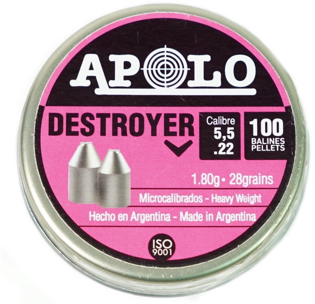 Пули Apolo Destroyer 5,5 мм, 1,8 г (100 штук)