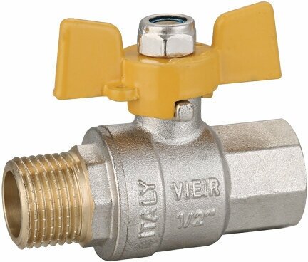 Кран шаровой в/н для газа "бабочка" 1/2 "ViEiR"