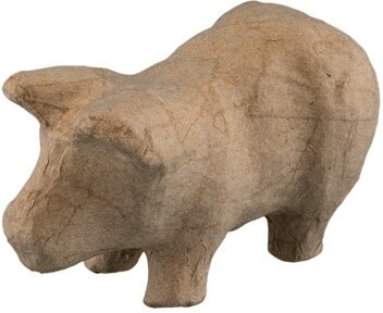 Love2art PAM-098 поросенок из папье-маше заготовка для декора размером 10×5×6 см