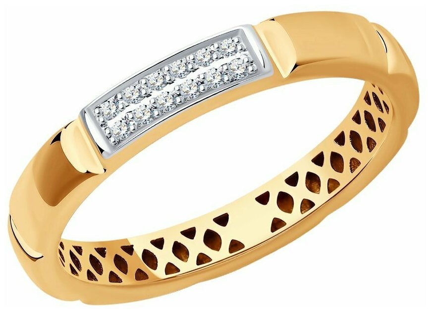 Кольцо, красное золото, 585 проба, бриллиант