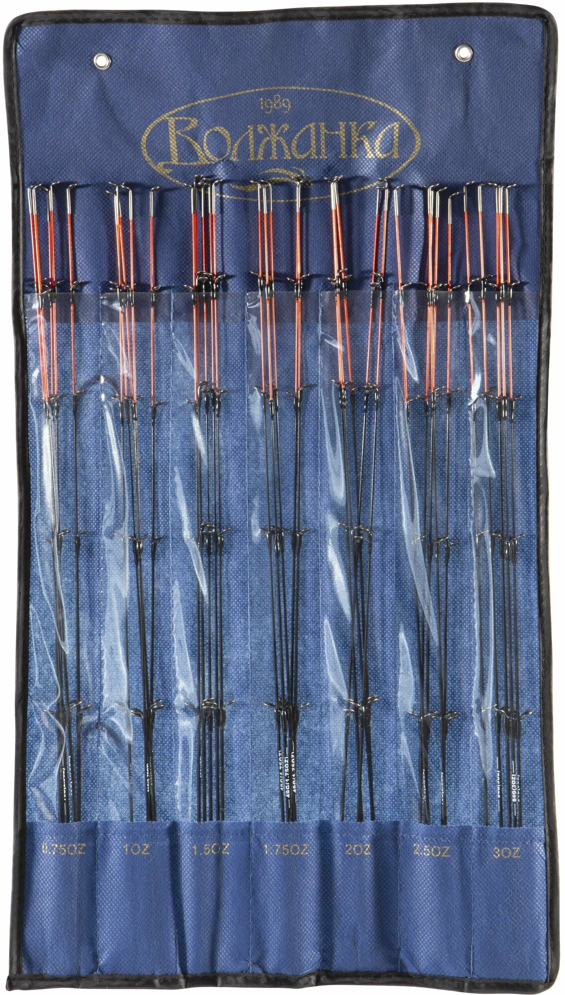 Набор квивертипов к удилищу фидер "Волжанка Оптима и Optima Evo Pro" (carbon) (35шт)