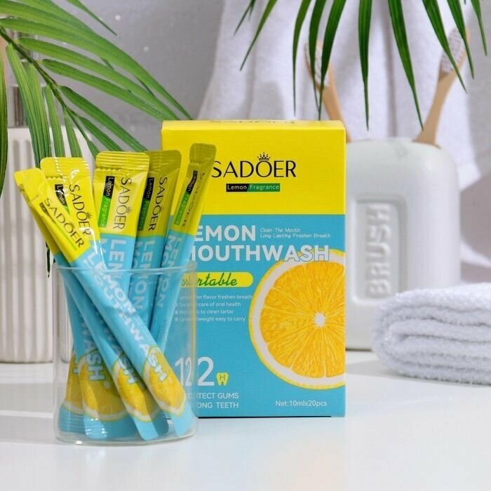 Набор ополаскивателей для рта в стиках со вкусом лимона, 20шт по 10 мл