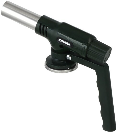Ермак Горелка газовая с пьезорозжигом, цанговый захват, шир. сопло, с рукоятью, 20,5х4х11,9см