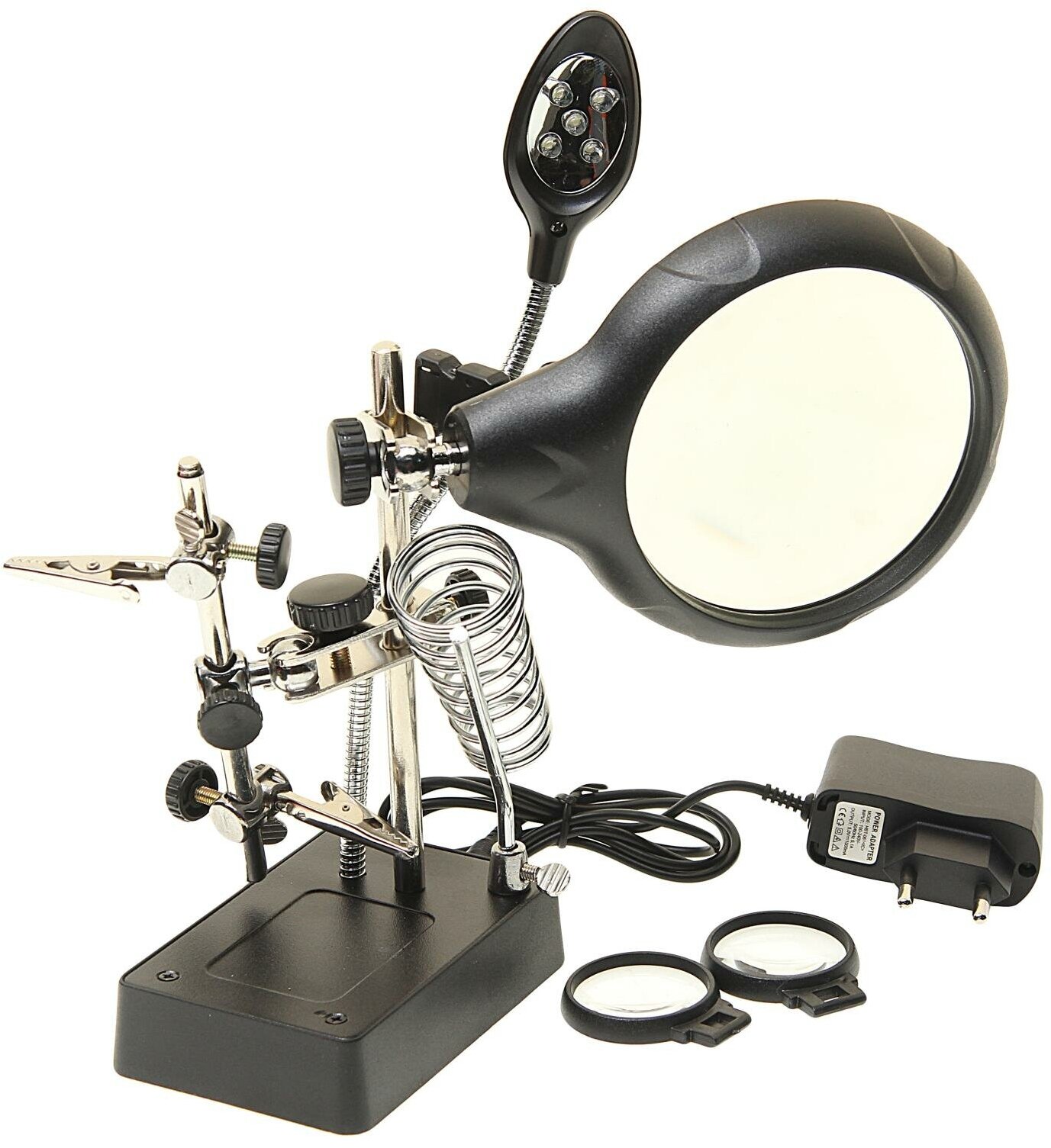 Лупа с держателем х2.5 подстветка REXANT