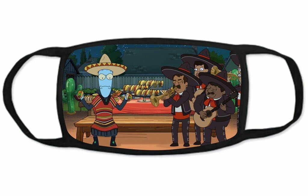 Маска на лицо Солнечные противоположности, Sollar Opposites №7, Взрослая - 20 на 12,5 см