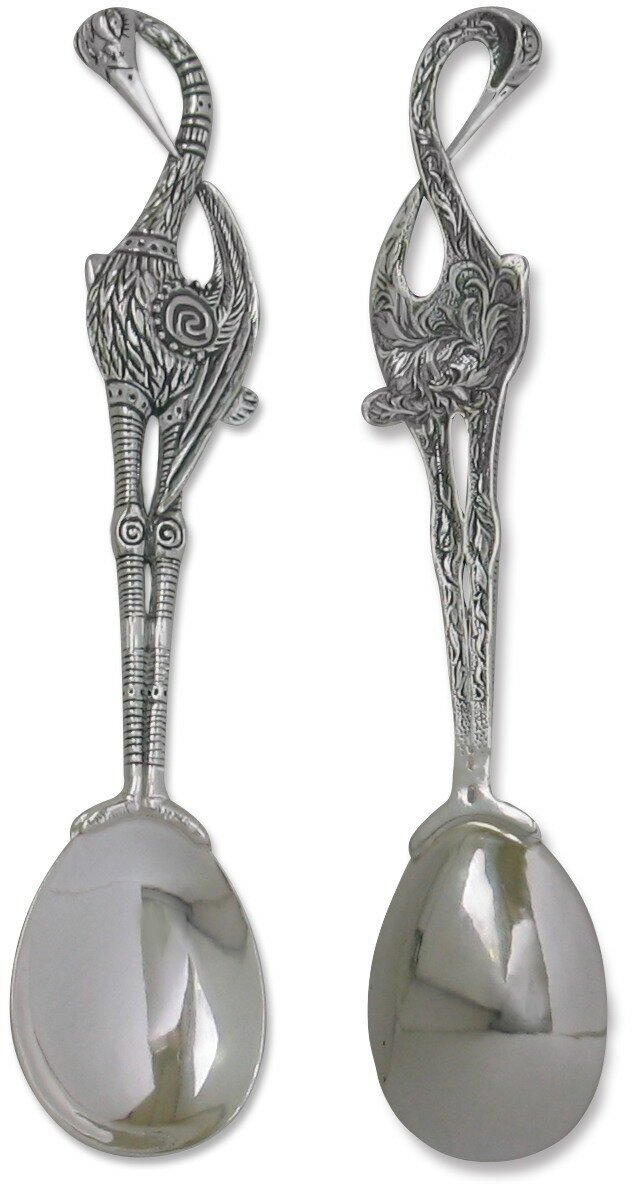 Серебряная чайная ложка Журавушка Вечер