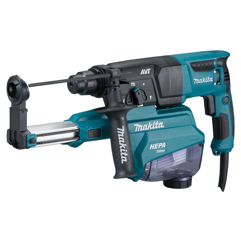 Перфоратор электрический профессиональный Makita HR2653 с системой пылеудаления, SDS+, 800Вт, 3 режима, 2.9Дж, 0-4600 ударов/мин, AVT