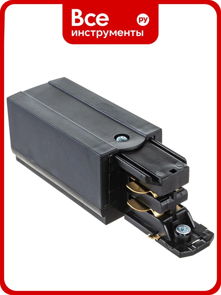 Левый трехфазный токоподвод для шинопровода FERON PRO-0431 черный 41072