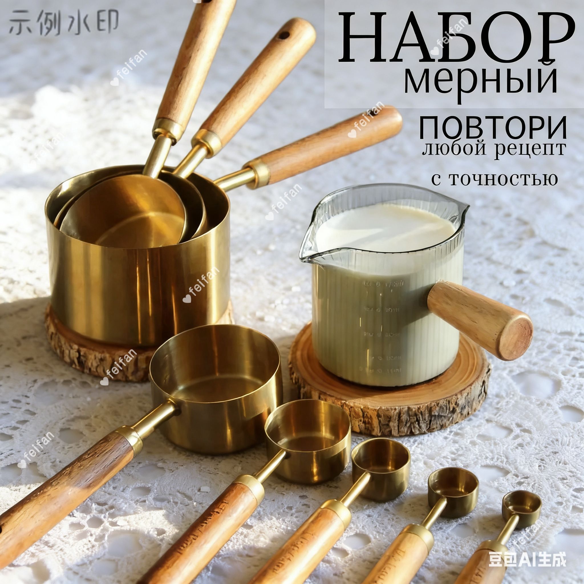 Емкость мерная, 120 мл, 539 мл, 8 шт, мерная емкость длиной 17 см, для кухни и приготовления блюд