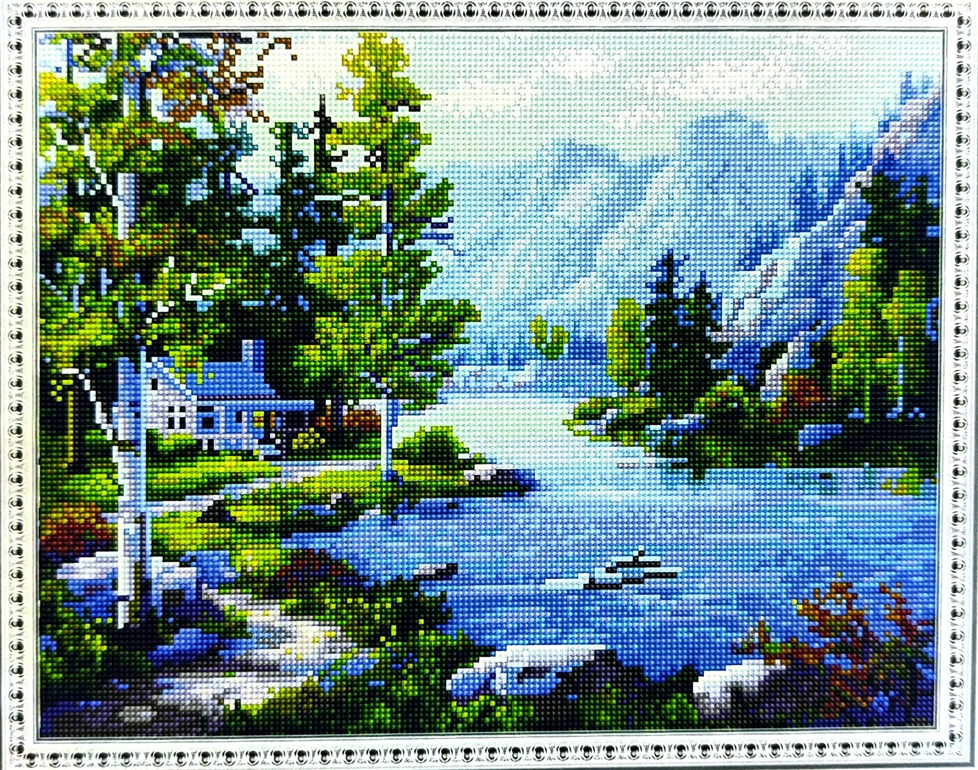 Алмазная мозаика Paintboy "Птицы, Орёл, Цветы", 40 x 50 см, 33 цвета
