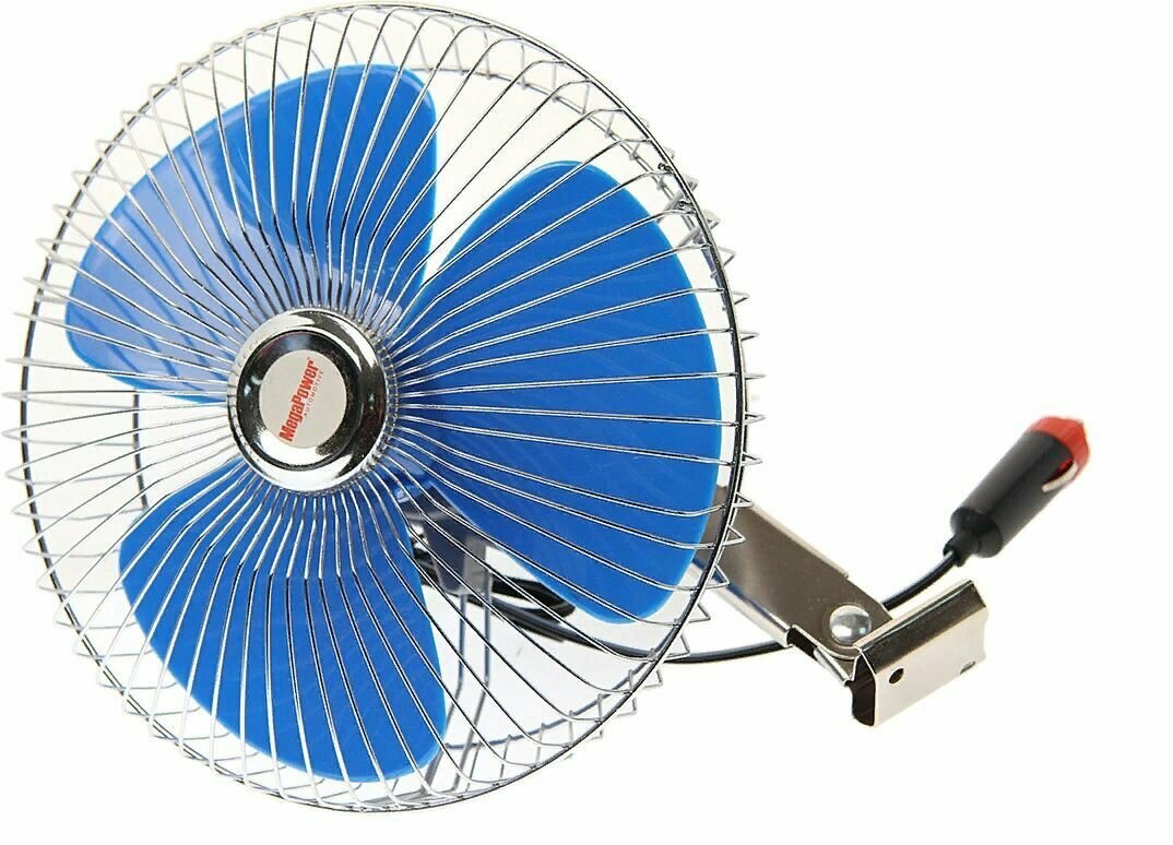 Вентилятор M-503 21см (8") с решеткой металл 12V MEGAPOWER