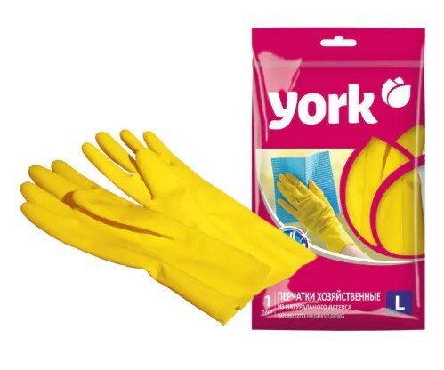 Набор из 3 штук Перчатки резиновые York размер L