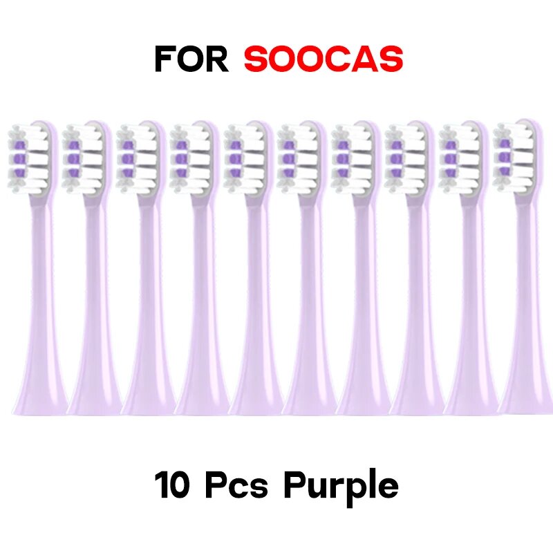 Насадки для зубной щетки SOOCAS, 10 шт, фиолетовые