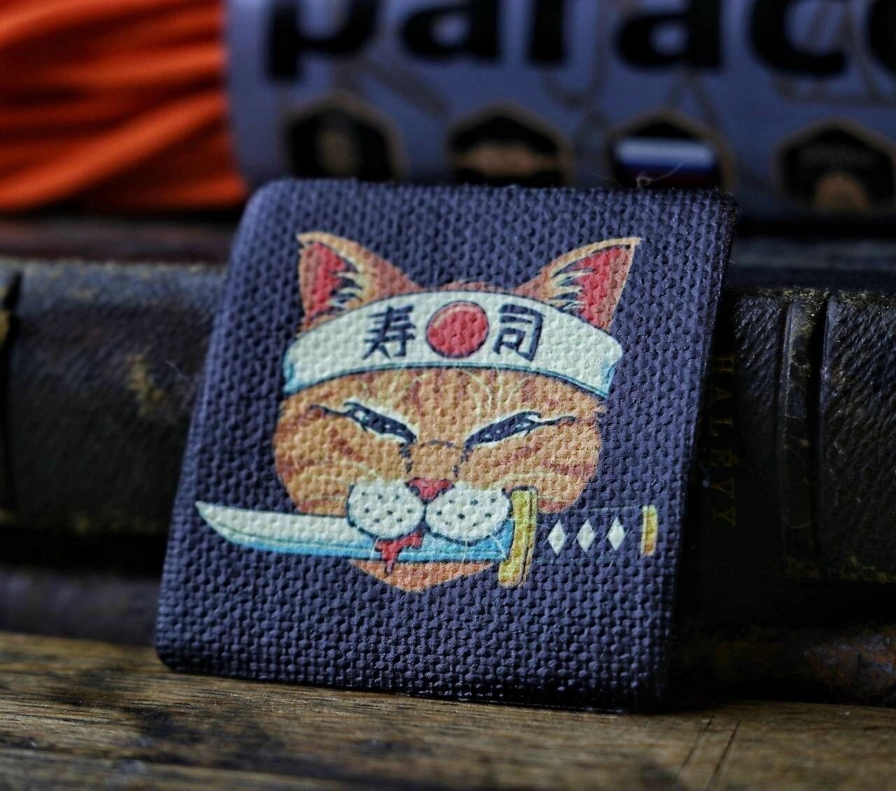 Шеврон на липучке EDC, ЕДС кот самурай