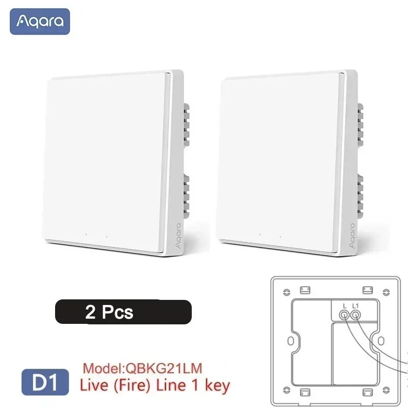 Aqara D1 C1 умный выключатель ZigBee 2X no neutral 1 key