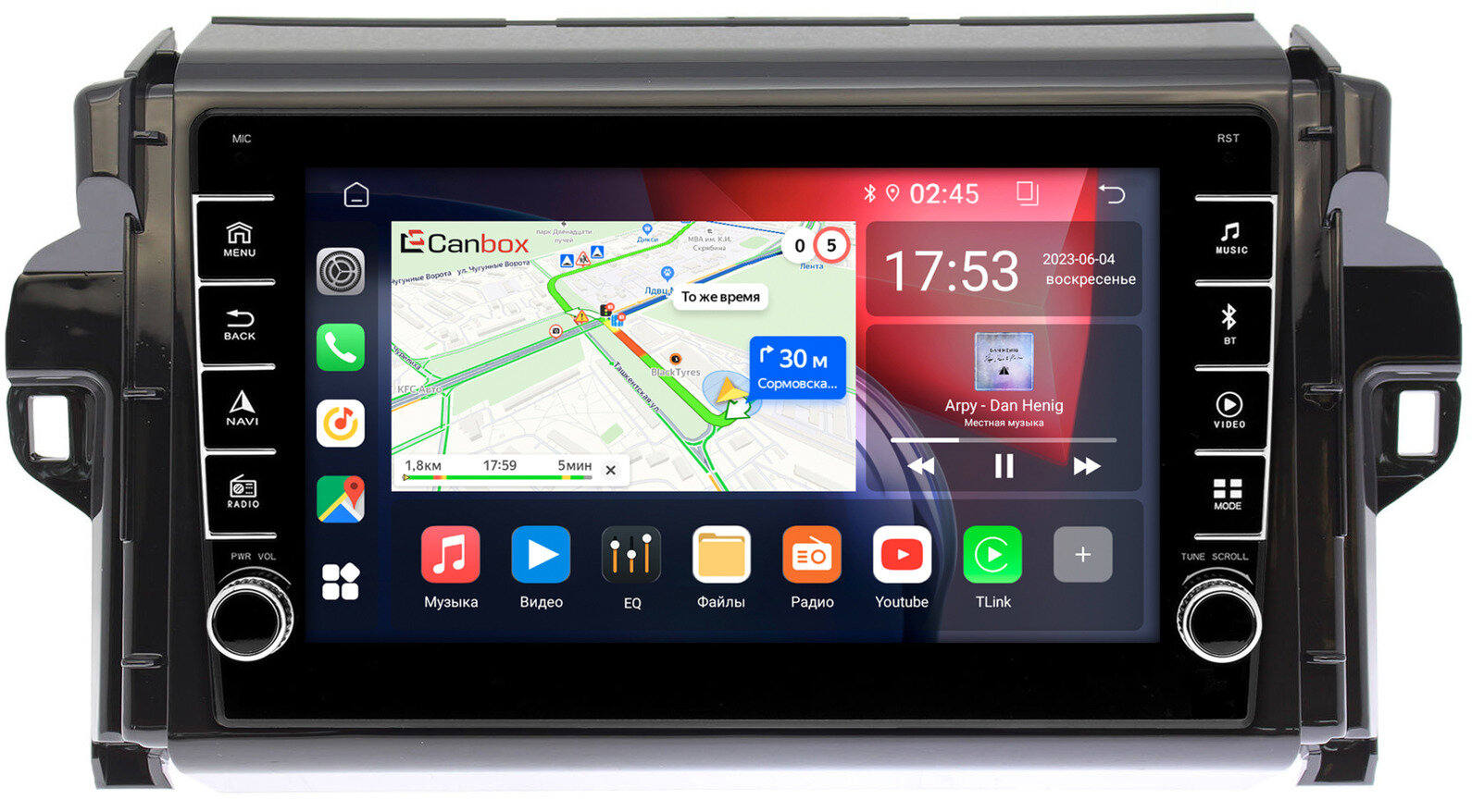 Штатная магнитола Toyota Fortuner 2 2015-2024 Canbox BGTR9-9106 4/64 Android 10 (IPS, DSP, CarPlay)